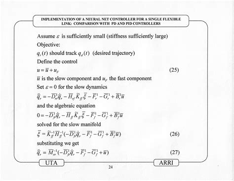 neural network control of a flexible link luis benigno gutiérrez zea
