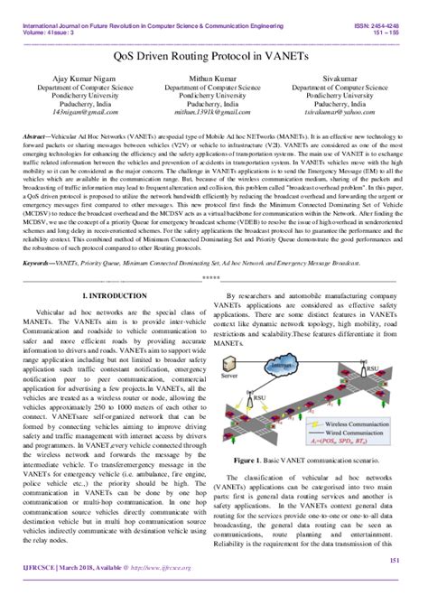Pdf Qos Driven Routing Protocol In Vanets