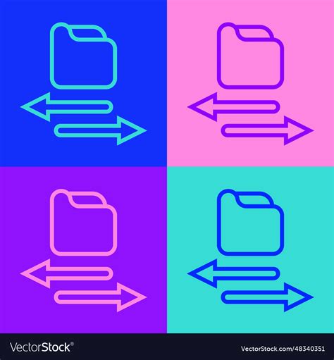Pop Art Line Transfer Files Icon Isolated Vector Image