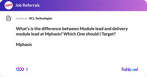 What S Is The Difference Between Module Lead And D Fishbowl