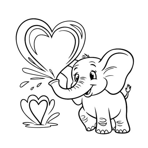 Dibujos Para Colorear Elefantes Amor