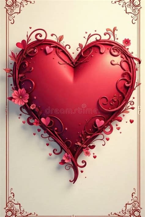 Intricate Outlined Heart With Swirling Details Decorative Valentine S