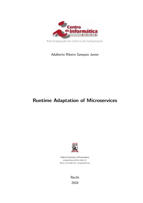 Pdf Runtime Adaptation Of Microservices Based Applications
