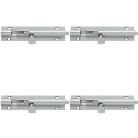 4 Pack Heavy Duty Satin Chrome Brass Straight Barrel Bolts 152x38mm For