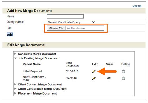 Adding And Managing Merge Documents