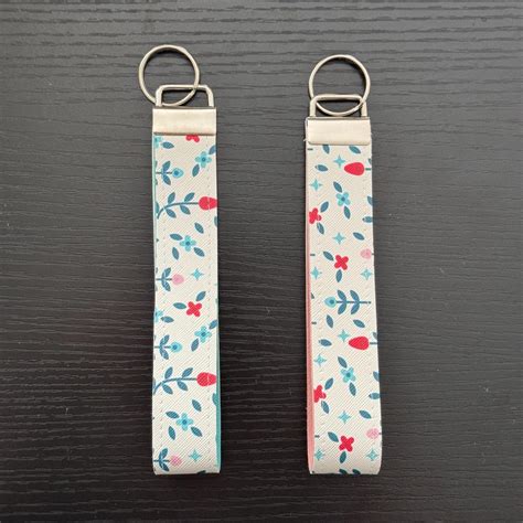 Handmade Faux Leather Wristlet Key Fobkeychain Etsy