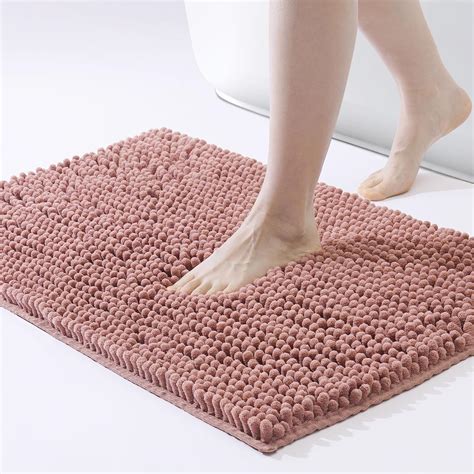 Freshmint Chenille Bathroom Rugs Mat 24x17 Non Slip Bath