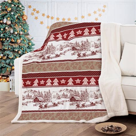 Wongs Bedding Christmas Throw Blanket Twin Sherpa Fleece