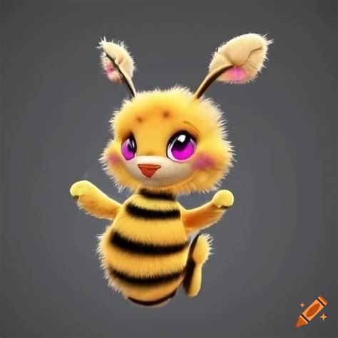 3d Cute Fluffy Bee Furry On Craiyon