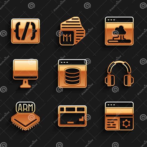 Set Server Data Web Hosting Keyboard Debugging Headphones