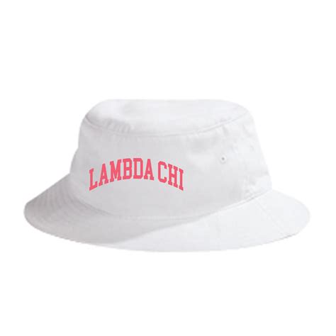 Lambda Chi Beach Day White Bucket Hat Campus Classics