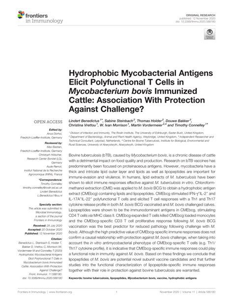 Pdf Hydrophobic Mycobacterial Antigens Elicit Polyfunctional T Cells
