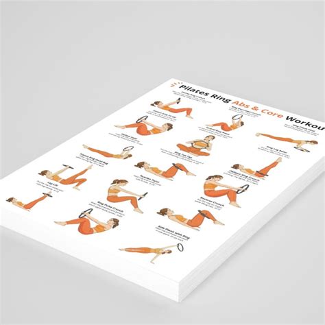 Pilates Ring Abs And Core Workout Poster Pilates Ring Exercise Chart