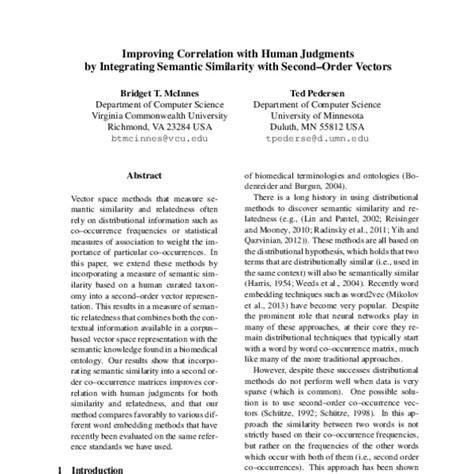 Improving Correlation With Human Judgments By Integrating Semantic Similarity With Secondorder