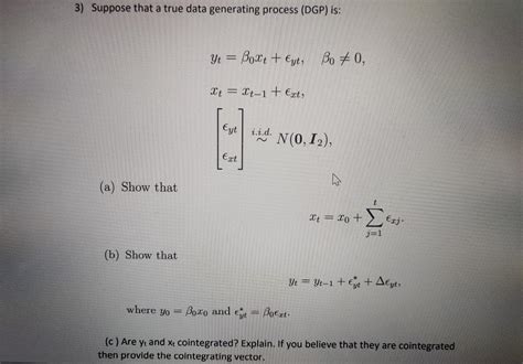 solved 3 suppose that a true data generating process dgp