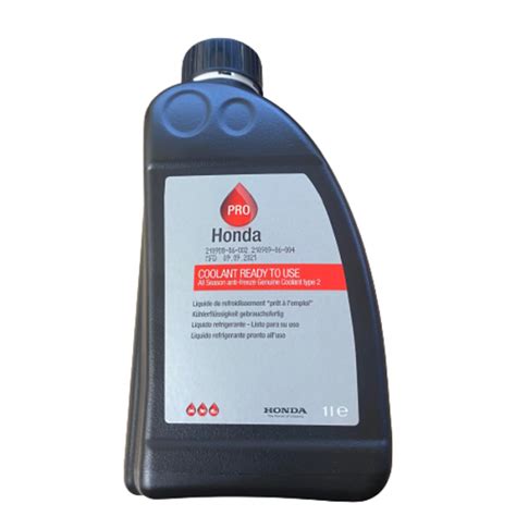 Genuine Honda Type 2 Pro Engine Coolant - 1 Litre Pre-mixed Quad UTV