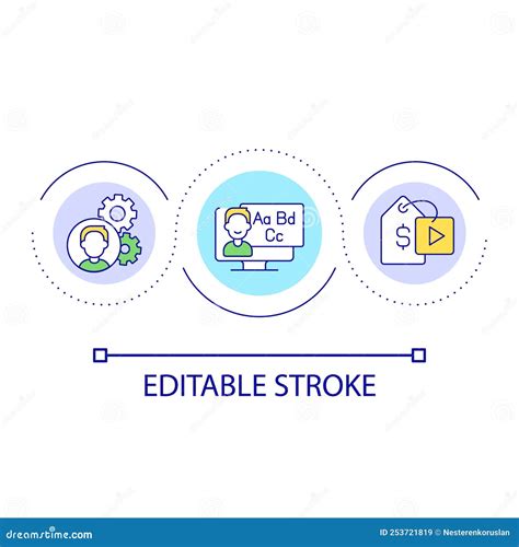 Foreign Language Online Lessons Loop Concept Icon Stock Vector