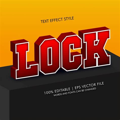 Premium Vector Lock 3d Isometric Text Effects