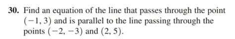 solved 30 find an equation of the line that passes through