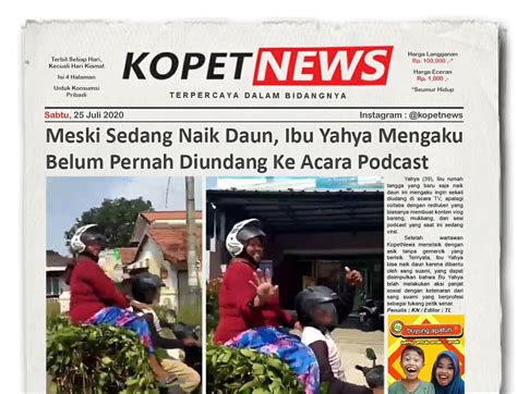 Meski Sedang Naik Daun Ibu Yahya Mengaku Belum Pernah Diundang Ke