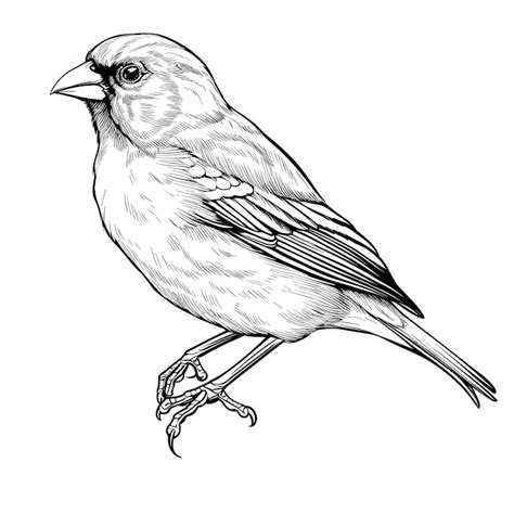 Croquis Dessiné à La Main Illustration Doiseau Canari Vecteur Premium