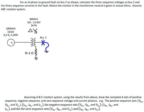 Solved For An A Phase To Ground Fault On Bus 2 As Shown Calculate The Three Sequence Voltages