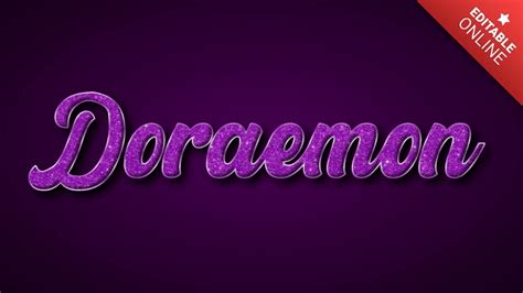 Doraemon Purple Glitter Text Effect Generator