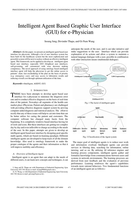 Pdf Intelligent Agent Based Graphic User Interface Gui For E Physician