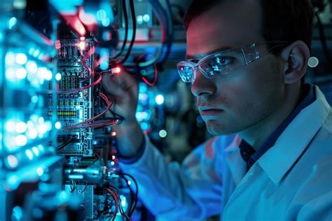 Quantum Computing Researcher In A Lab Premium Ai Generated Image