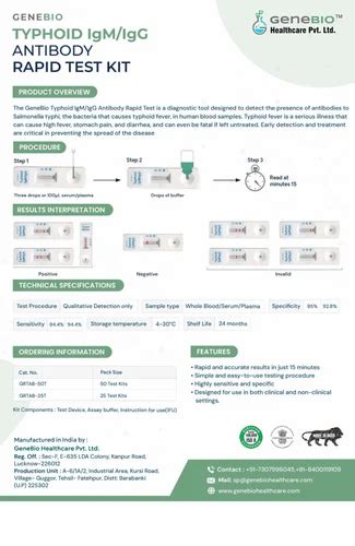 Genebio Typhoid Test Kit At ₹ 14 Piece In Lucknow Id 2852430317988