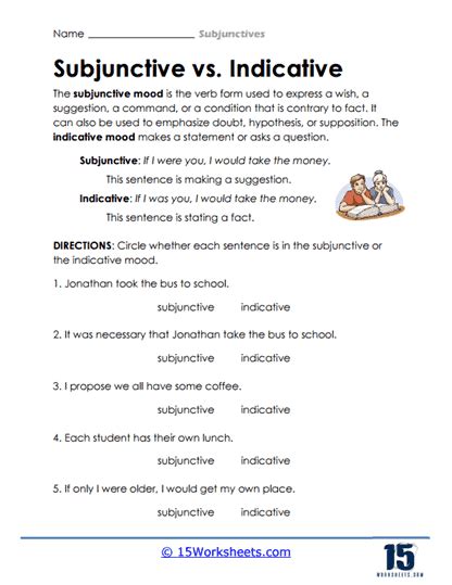 Subjunctives Worksheets 15 Worksheets Library
