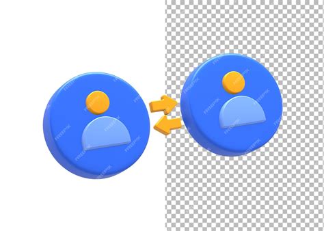 Premium Psd 3d Rendering Of Blue Yellow Public Relation Or Social Network Relationship For Ui