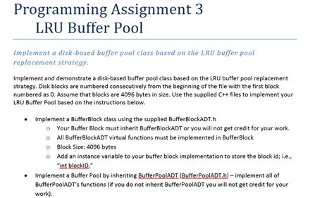 Solved Programming Assignment 3 Lru Buffer Pool Implement A