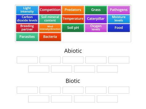 Abiotic And Biotic Group Sort