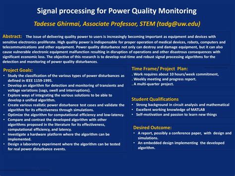 Signal Processing For Power Quality Monitoring Connected Huskies