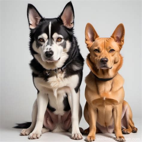 Two Dogs in Stacked Position | Stable Diffusion Online