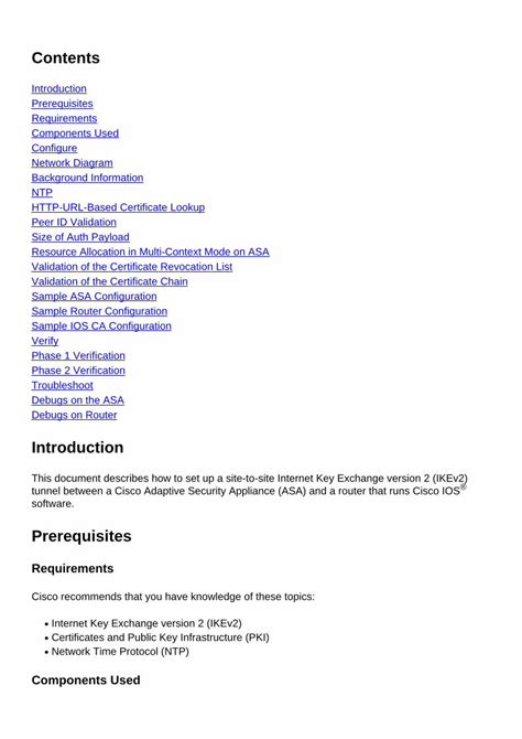 Pdf Site To Site Ikev2 Tunnel Between Asa And Router Configuration
