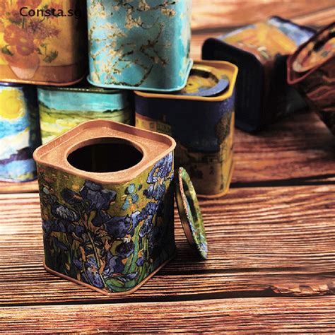 Consta Retro Square Tin Can Empty Cube Tin Box Storage Container Kit T And Crafts Sg Shopee