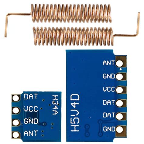 5pcs RF 433MHz For Transmitter Receiver Module RF Wireless Link Kit 10PCS Spring Antennas OPEN