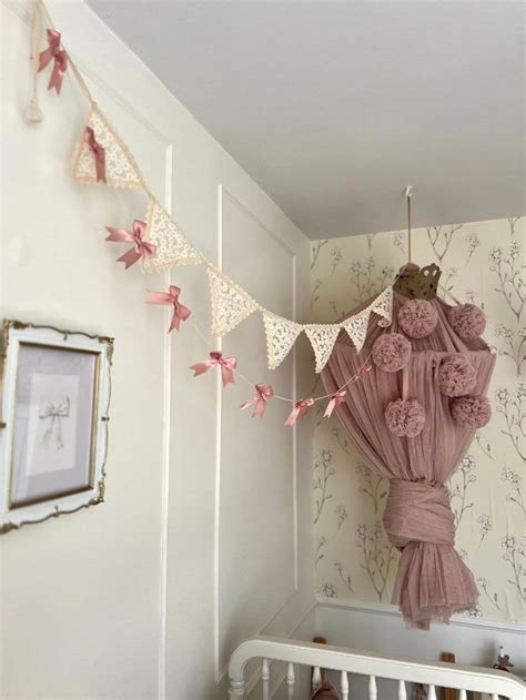 Fabric Garland Openwork Garland Flowers Embroidery Garland Banner