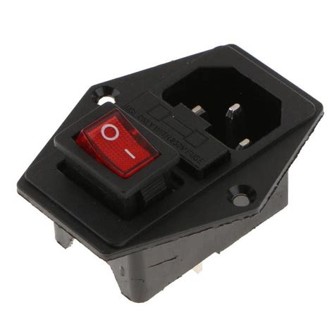 Power Socket Inlet Module Fuse Switch With Female 16 14 Awg Wiring Spade Terminals 3 Pin Iec320