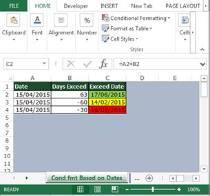 Conditional Formatting Based On Dates