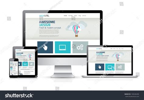 Awesome Responsive Web Design Development Coding Vector Concept