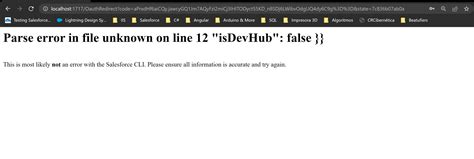 Salesforcedx Error Running Authweblogin Parse Error In File