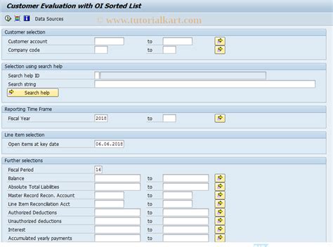 F 22 SAP Tcode A R Open Item Sorted List