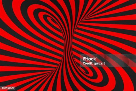 토 러 스 3d 착시 래스터 그림입니다 최 면 검은 색과 빨간색 튜브 이미지입니다 콘트라스트 트위스트 루프 스트라이프 장식 3차원 형태에 대한 스톡 사진 및 기타 이미지