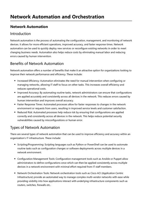 network automation and orchestration in computer network concepts