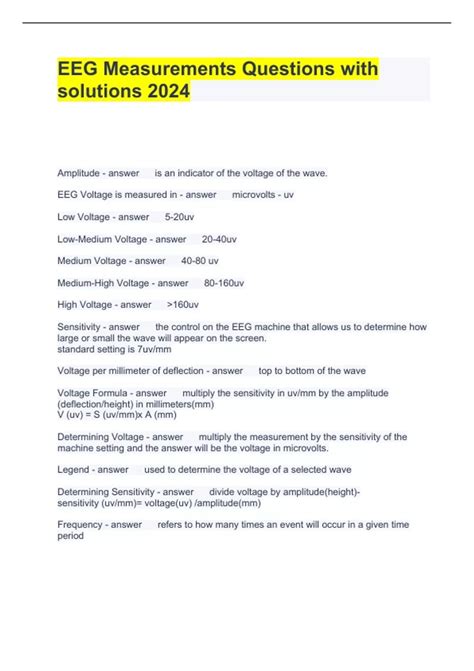 Eeg Measurements Questions With Solutions 2024 Eeg Stuvia Us