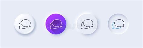 Dots Message Line Icon Chat Comment Sign Speech Bubble Line Icons