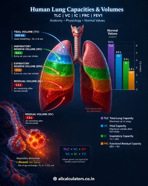 Lung Capacity Calculator Tlc Vc Rv Free Human Physiology Tool